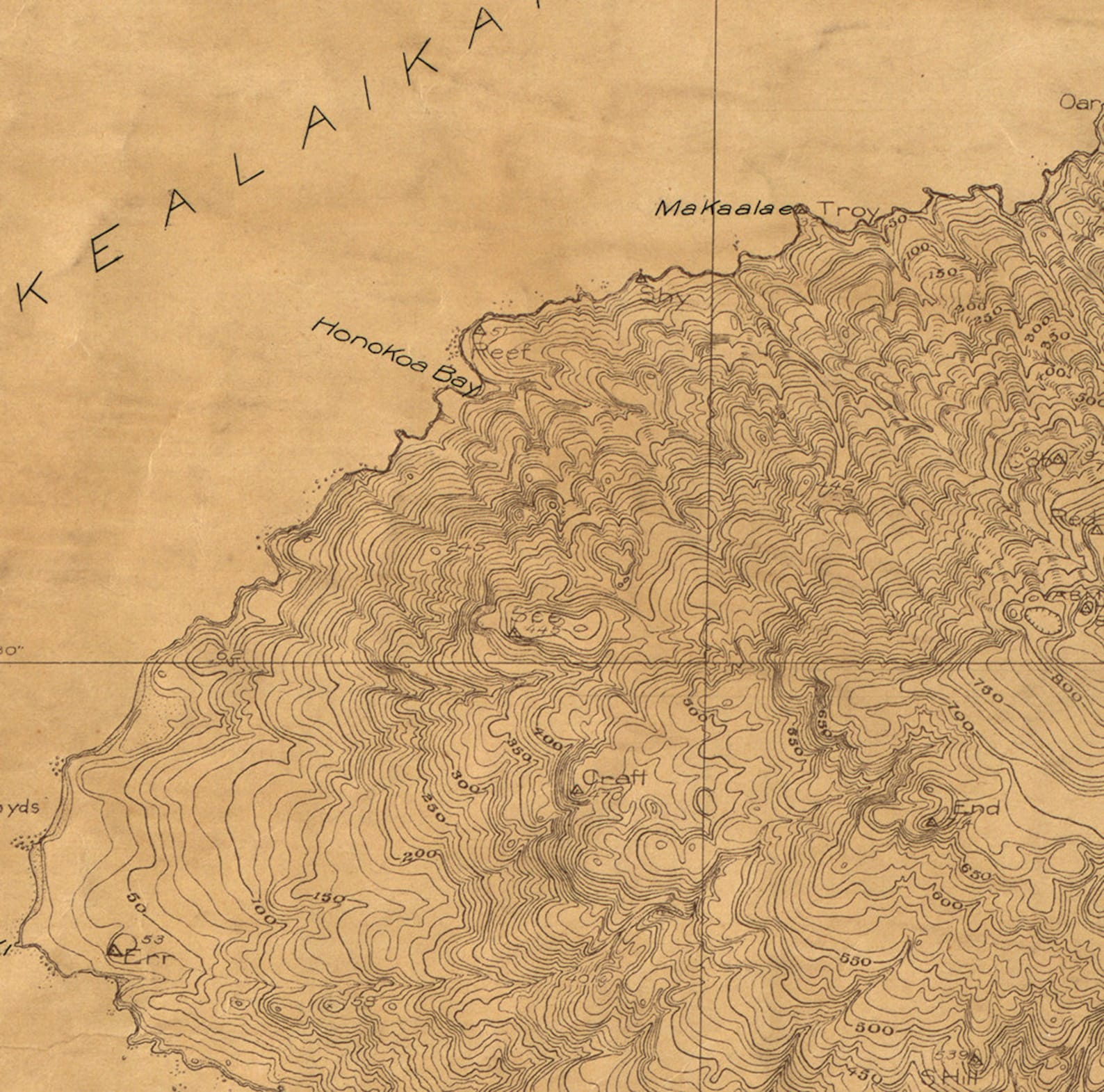 Map of Kahoolawe Hawaiian islands 1926. Restoration | Etsy