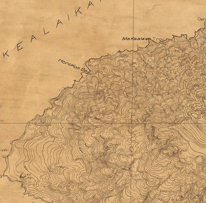 Map of Kahoolawe Hawaiian Islands 1926. Restoration Hardware | Etsy