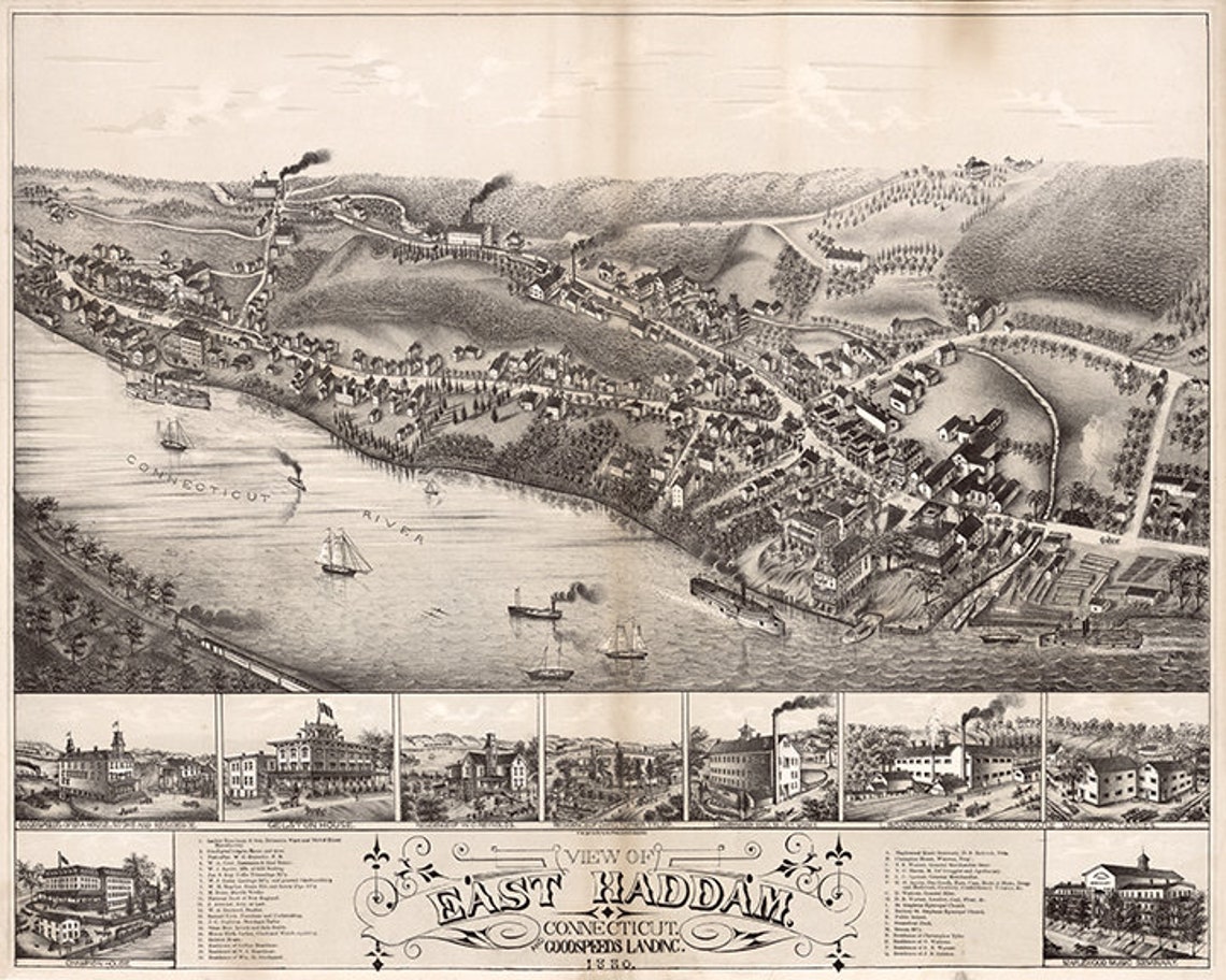 Map of East Haddam and Goodspeeds Landing, Middlsex County, Connecticut ...