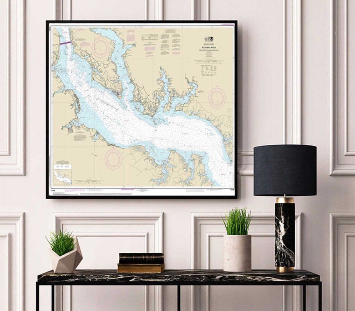 NOAA Nautical Charts of Potomac River Piney Point to Lower - Etsy