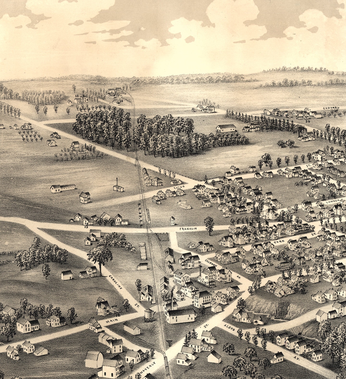 Map of Springville Erie County New York NY 1892 Home Deco | Etsy