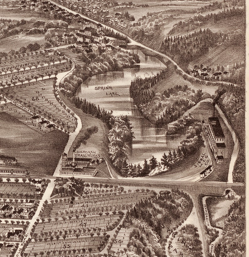 Map of Despatch east Rochester Monroe County New York NY - Etsy