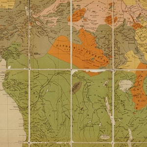 Language Map of Africa, 1883. Vintage Restoration Hardware Home Deco ...