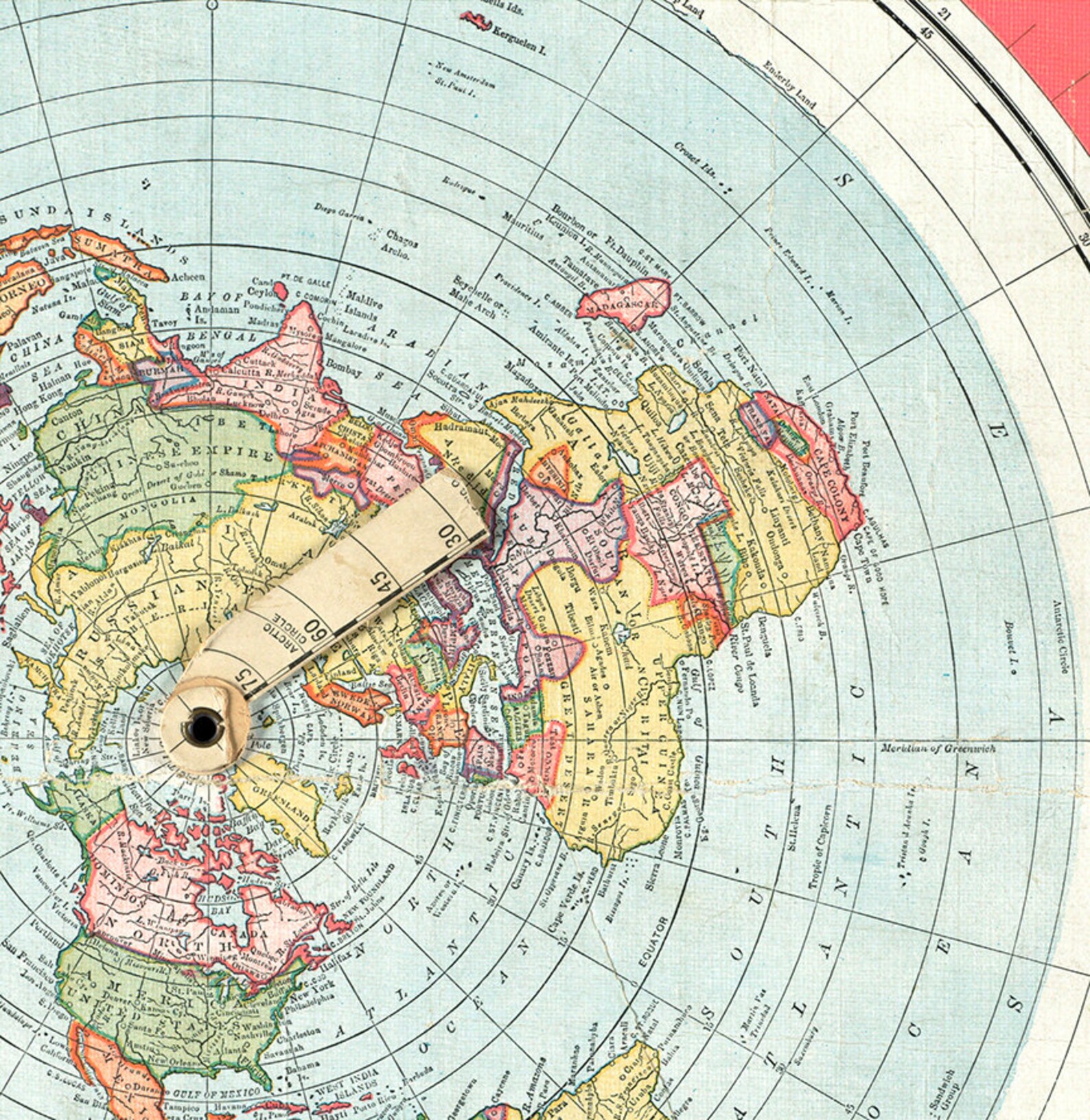 Greeting Card Gleason's New Standard Map of the World - Etsy