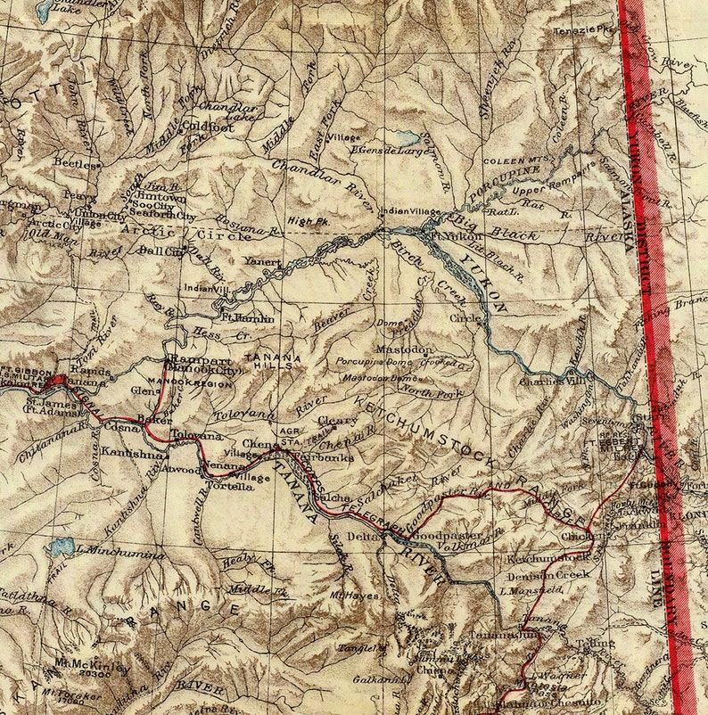 Map of Akaska 1906. Vintage Restoration Hardware Home Deco - Etsy