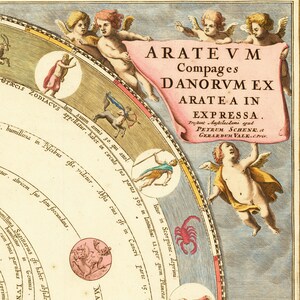 Celestial Chart by Andreas Cellarius - 1660 Chart the Greek Astronomer ...