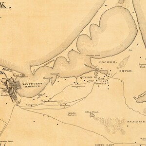 Map of Nantucket, Including Tuckernuck, Massachusetts Ma., 1838 ...