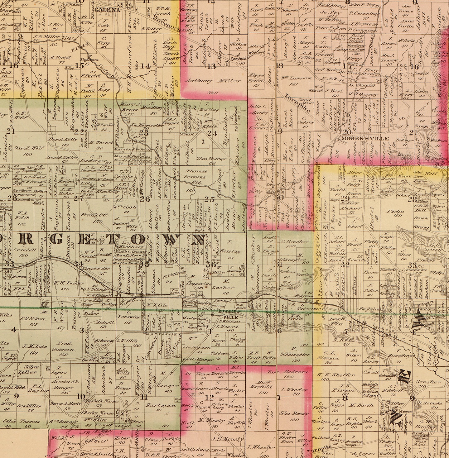 Map of Floyd County Indiana. 1882. Vintage Restoration - Etsy