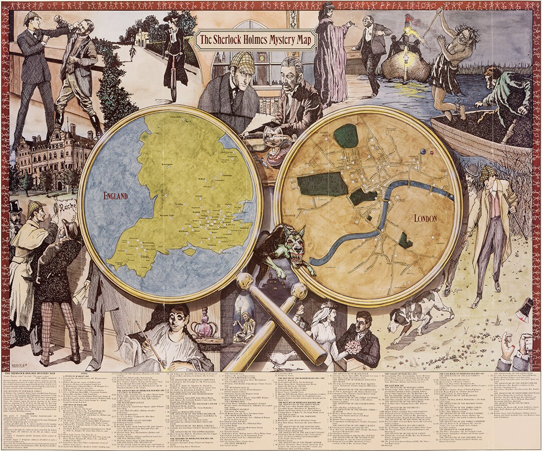 The Sherlock Holmes Mystery Map. Home Deco Style Old Reproduction. - Etsy