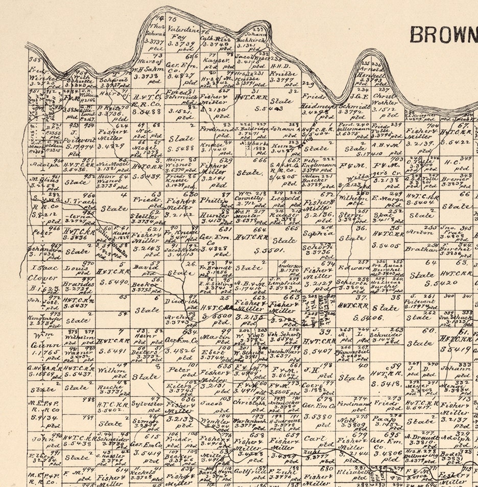 Map of San Saba County Texas TX ... 1879. Shows ownership. | Etsy