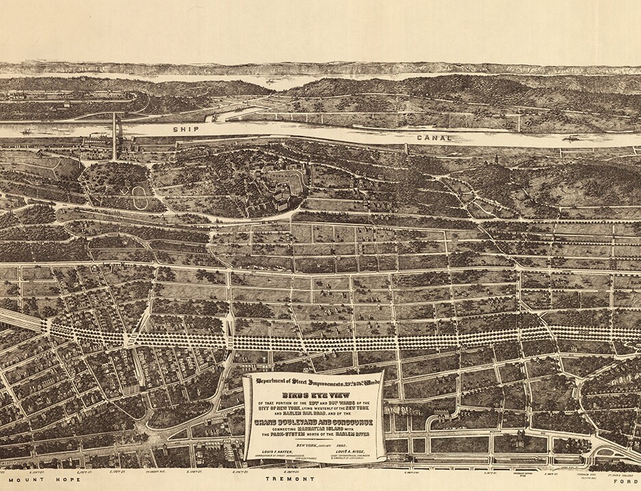 Map of Manhattan 23rd and 24th Wards Lying Westerly of the NY | Etsy