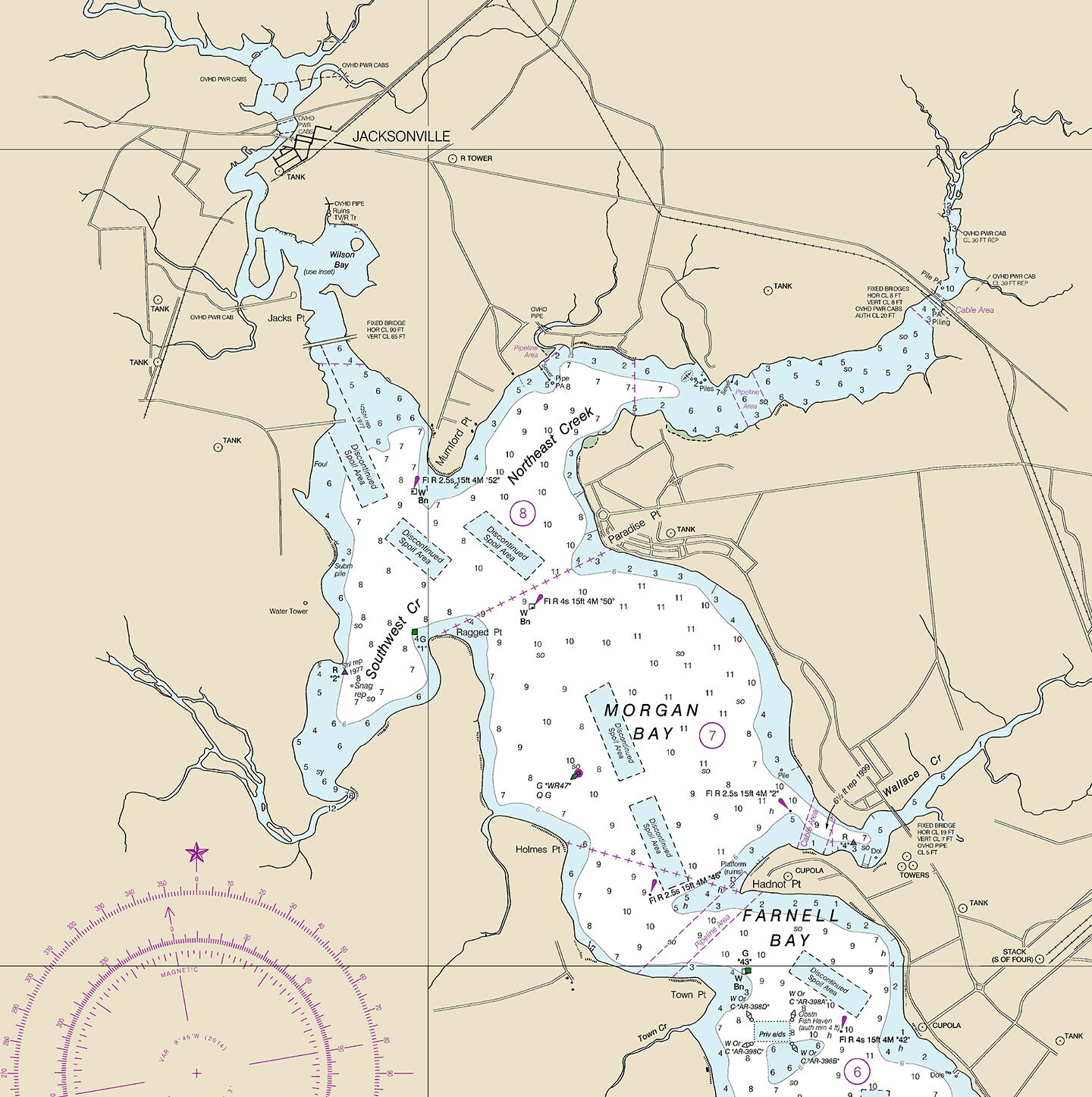 Nautical Charts of New River in North Carolina. 11542 Morgan | Etsy