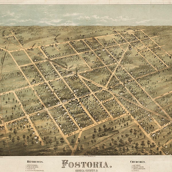 Fostoria Map Print - Etsy