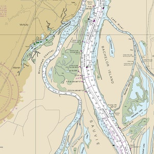 Nautical Chart of Columbia River, Saint Helens to Vancouver. Oregon ...