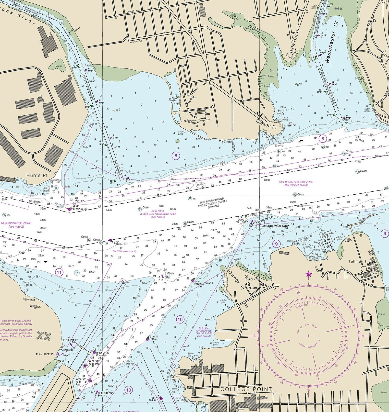 NOAA Nautical Charts of East River Tallman Island Queensboro - Etsy