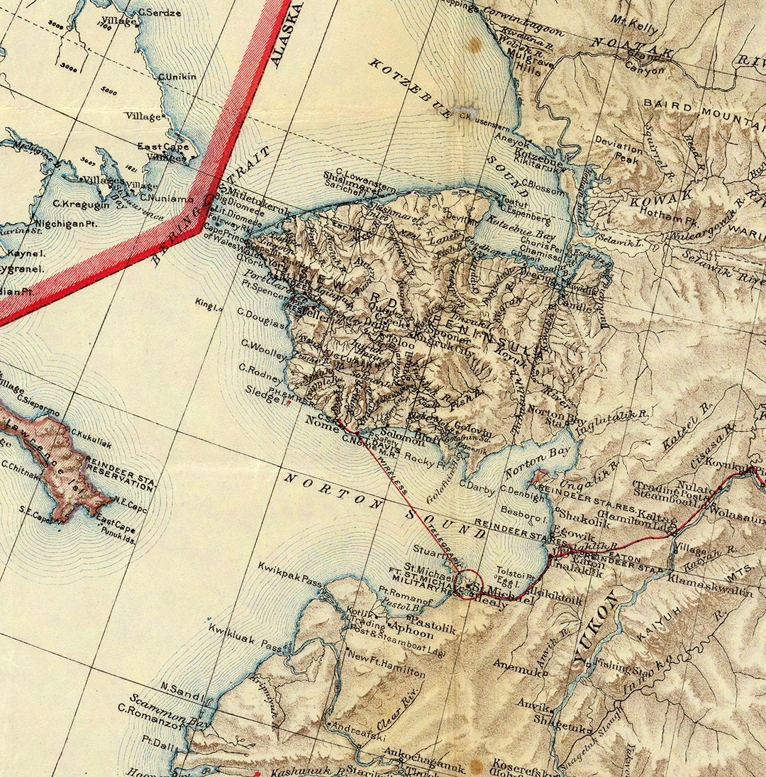 Map of Akaska 1906. Vintage Restoration Hardware Home Deco - Etsy