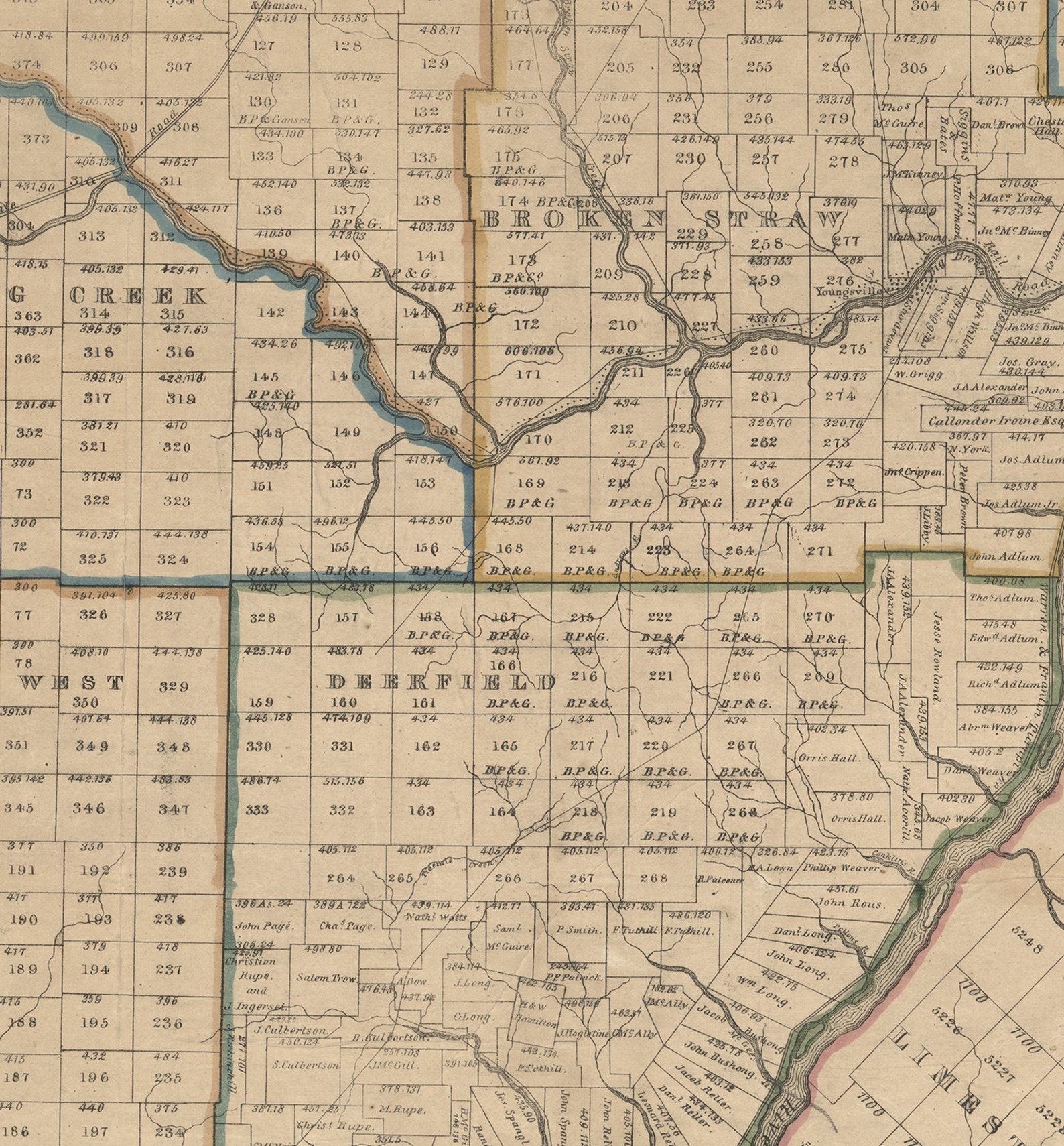 Map of Warren County, Pennsylvania. 1838. Vintage Restoration Hardware ...
