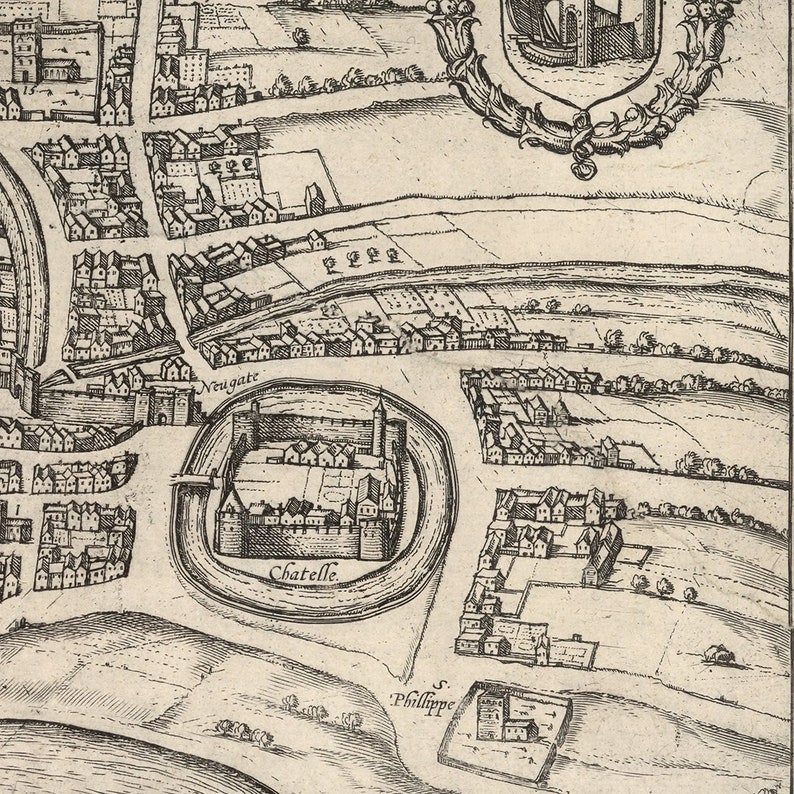 Map of Bristol and Clifton England U.K. 1581. Restoration - Etsy