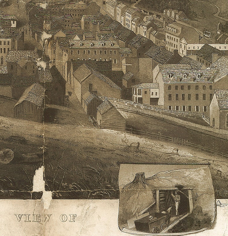 View of Pottsville Taken From Sharp Mountain Pennsylvania PA - Etsy