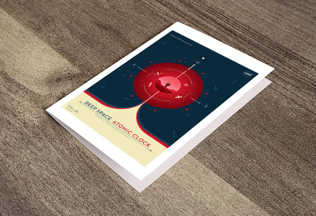 Greet Card of NASA: Deep Space Atomic Clock Prints (red), JPL Visions ...