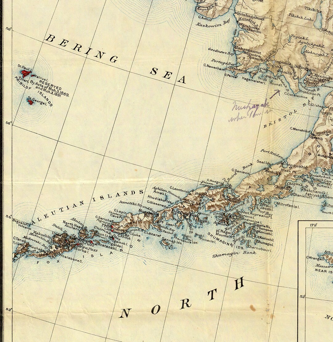 Map of Akaska 1906. Vintage Restoration Hardware Home Deco - Etsy