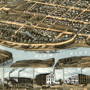Dayton, Ohio 1870. Merchants Lithographing Co. Historical Vintage ...