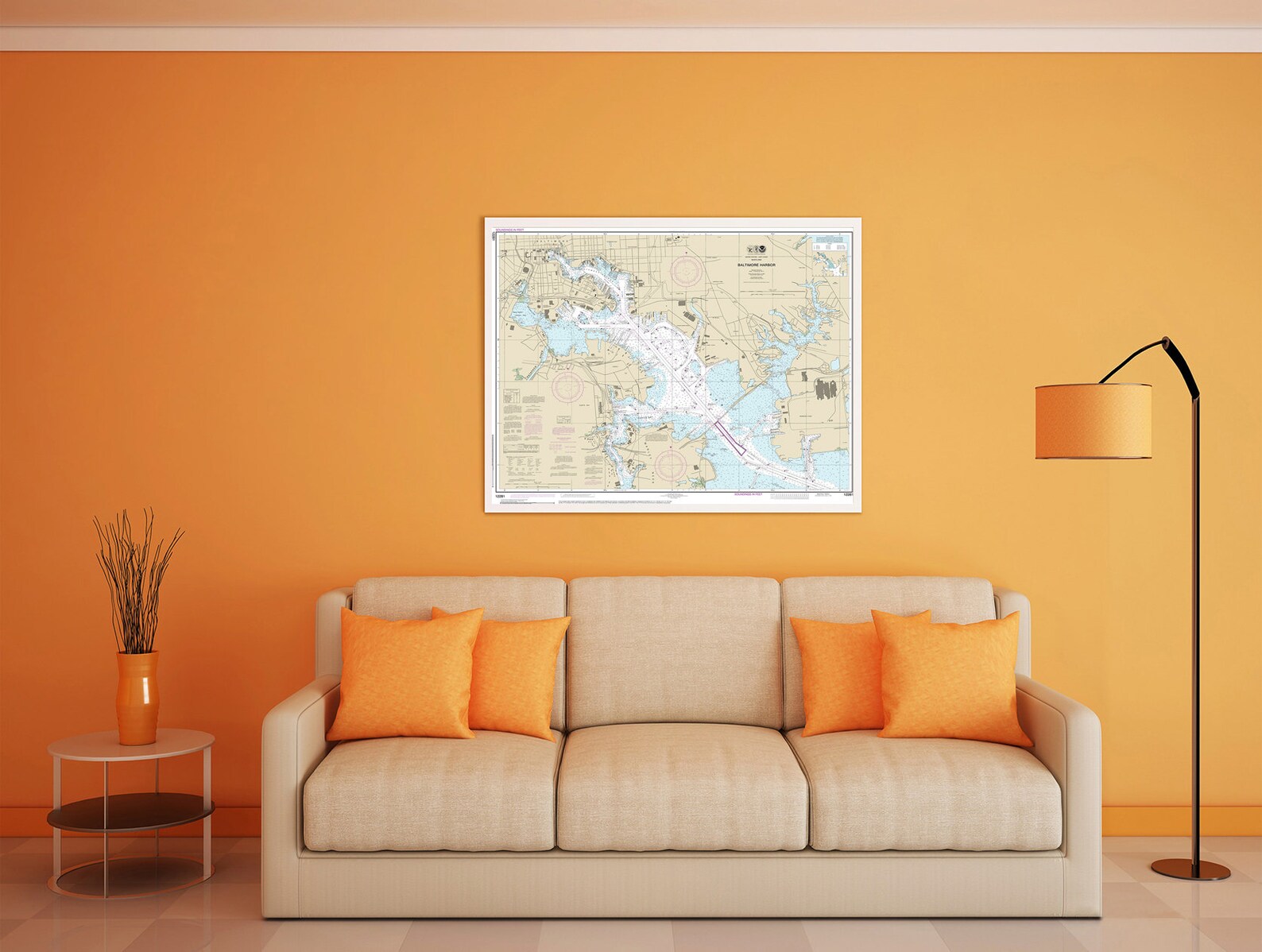 Nautical Charts of Baltimore Harbor Maryland 12281 Patapsco - Etsy