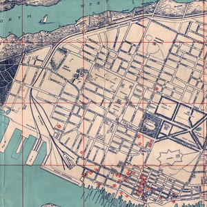 Map of Halifax, in Nova Scotia, 1749. Vintage Home Deco Style Old Wall ...