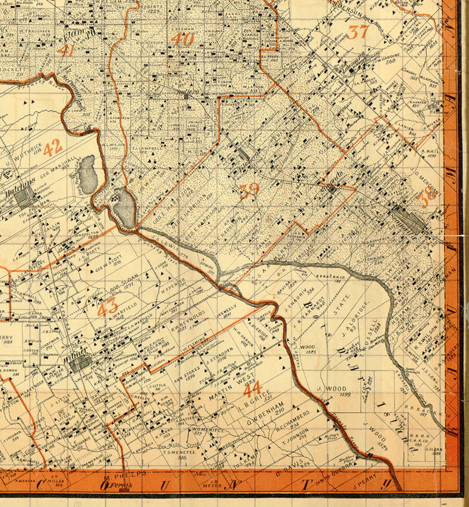 Map of Dallas County, Texas TX 1900. Vintage Restoration Hardware Home ...
