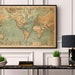Chart of the World on Mercators Projection. 1882. Vintage Home Deco Style Old Wall Reproduction ...