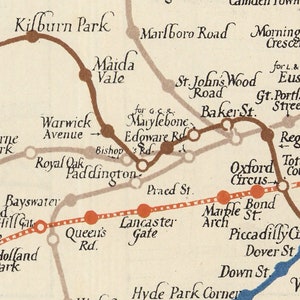 Map of London Underground. 1922. Vintage Home Deco Style Old Wall ...