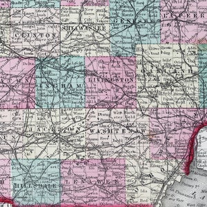 Map of the States of Michigan. 1873. Vintage Restoration Hardware Home ...