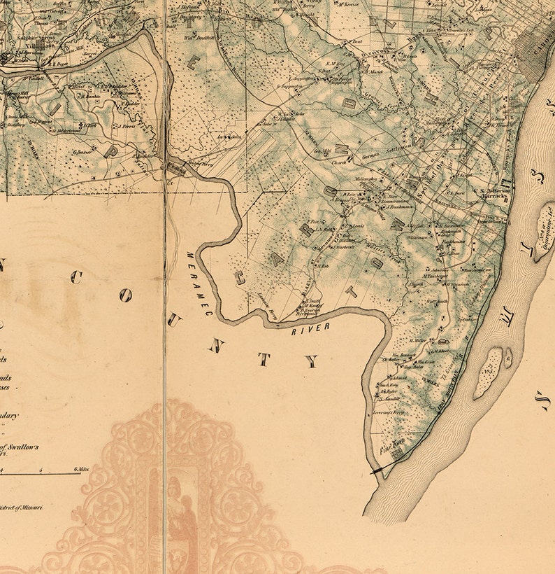 Saint Louis Topographical Map Missouri MO 1857. Restoration - Etsy