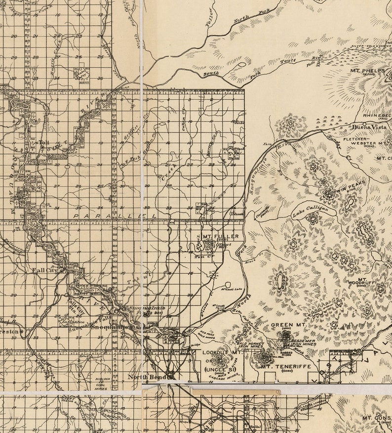 Map of King County Washington WT 1888. Vintage Restoration - Etsy