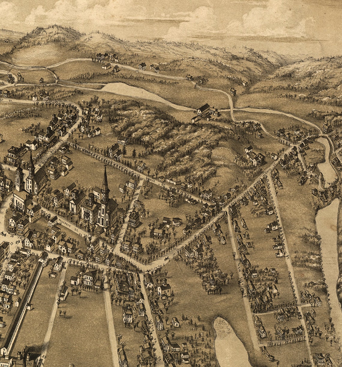 Map of Essex, Centerbrook & Ivoryton, Middlesex County, Connecticut CT ...