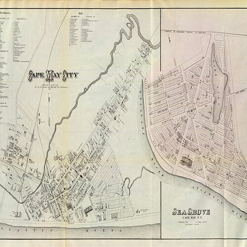 Map of Cape May County New Jersey 1872. Vintage Restoration - Etsy