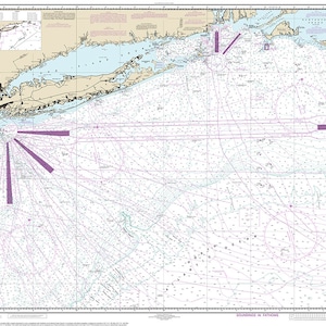 Nautical Charts of Approaches to New York, Nantucket Shoals to Five ...