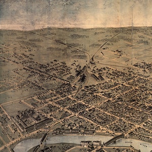 Columbus, Franklin Co., Ohio 1872. Fowler & Bailey. Historical Vintage ...