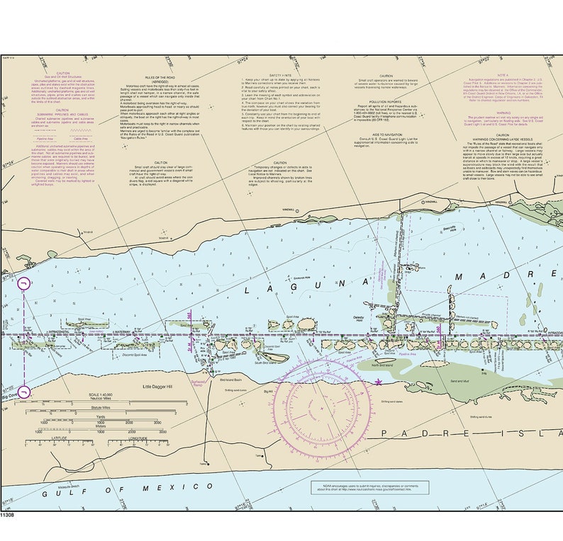 Nautical Charts of Redfish Bay to Middle Ground Including - Etsy