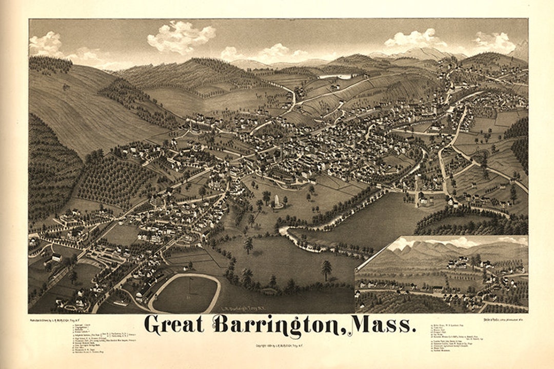 Map of Great Barrington, Berkshire Co., Massachusetts, MA, 1884 ...