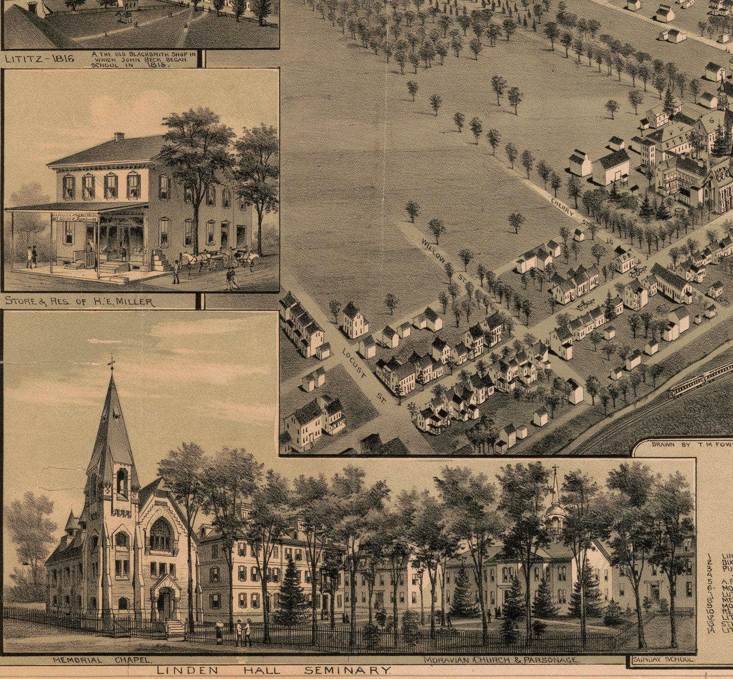 Map of Lititz and Warwick Lancaster Co. Pennsylvania PA | Etsy