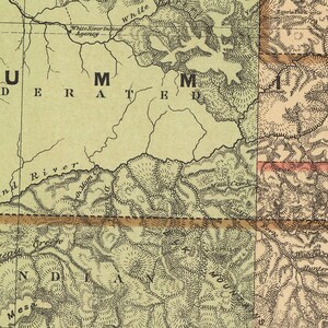 Map of Colorado 1876. Vintage Restoration Hardware Home Deco Style Old ...