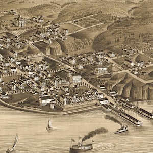 Map of Bayfield, Bayfield Co., Wisconsin 1886, WI. Vintage Restoration ...