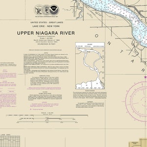 Nautical Charts of Upper Niagara River 14832. Buffalo, Grand Island ...