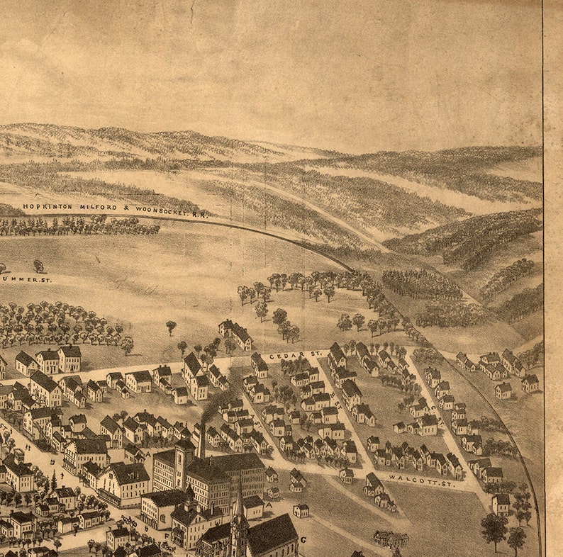 Map of Hopkinton, Middlesex County, Massachusetts, MA, 1880 ...