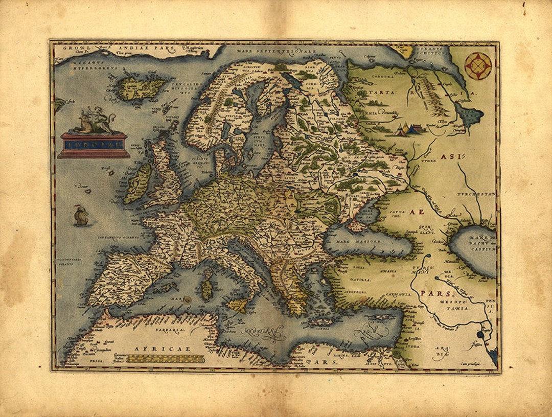 1572 Europae Ortelius Map of Europe by Ortelius. Restoration Hardware ...