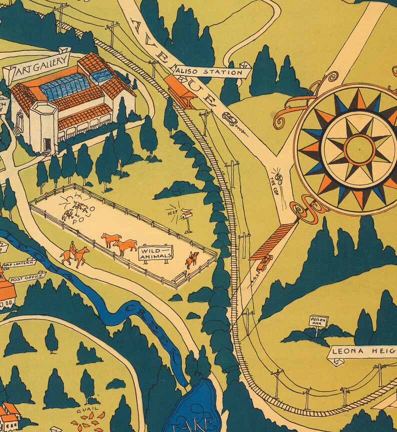 Map of Mills College Oakland CA. Home Deco Style Old - Etsy