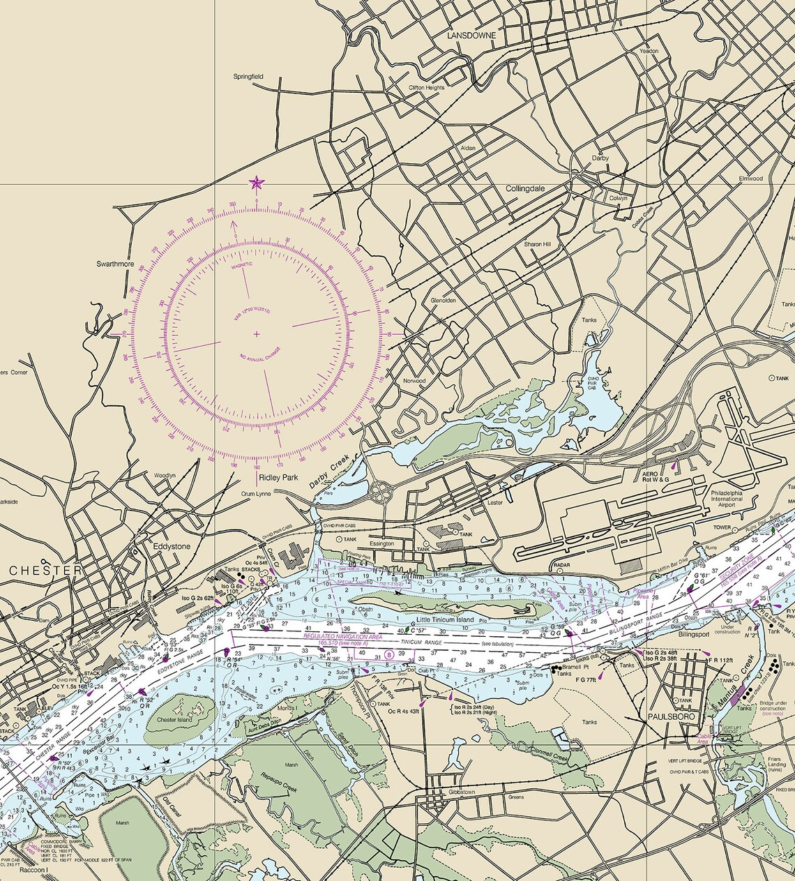 Nautical Charts of Delaware River. Wilmington to Philadelphia - Etsy