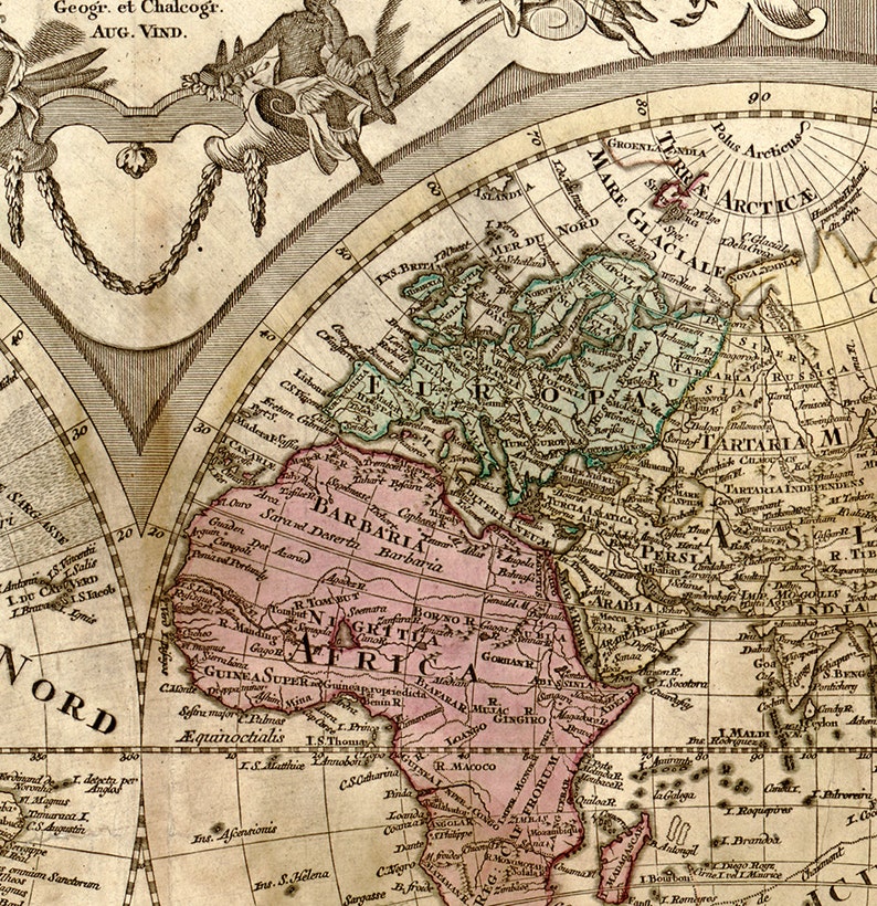 World Map of 1775 by Tobiae Conradi Lotter. Vintage - Etsy