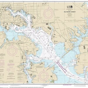Nautical Charts of Baltimore Harbor Maryland 12281 Patapsco Marley Neck ...
